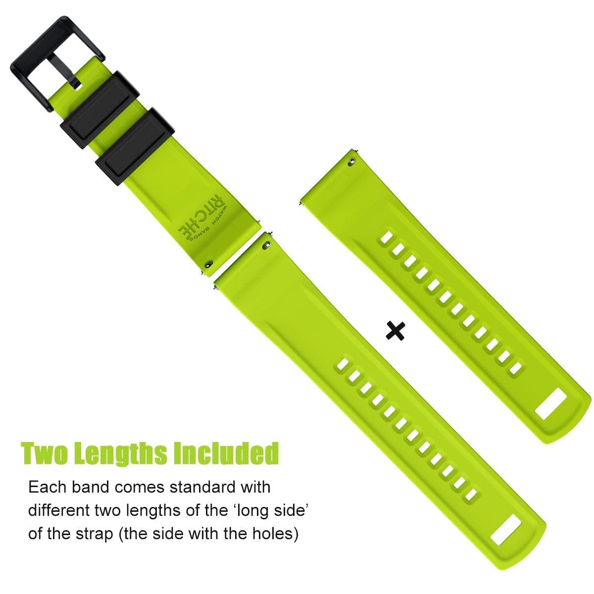 Ritche Men's Silicone Quick Release Rubber Watch Bands