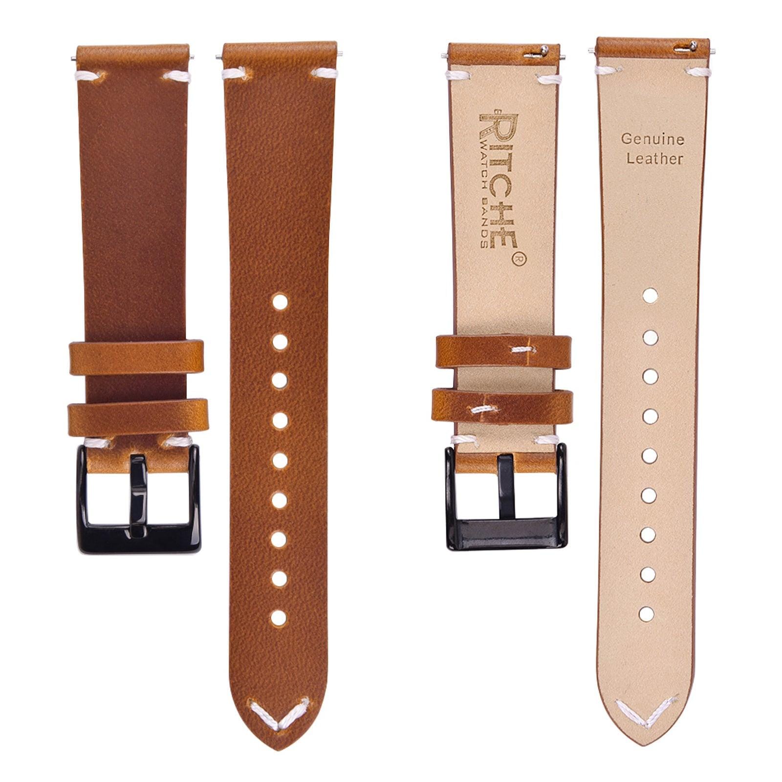 Ritche Vintage Leather Watch Bands Straps For Omega